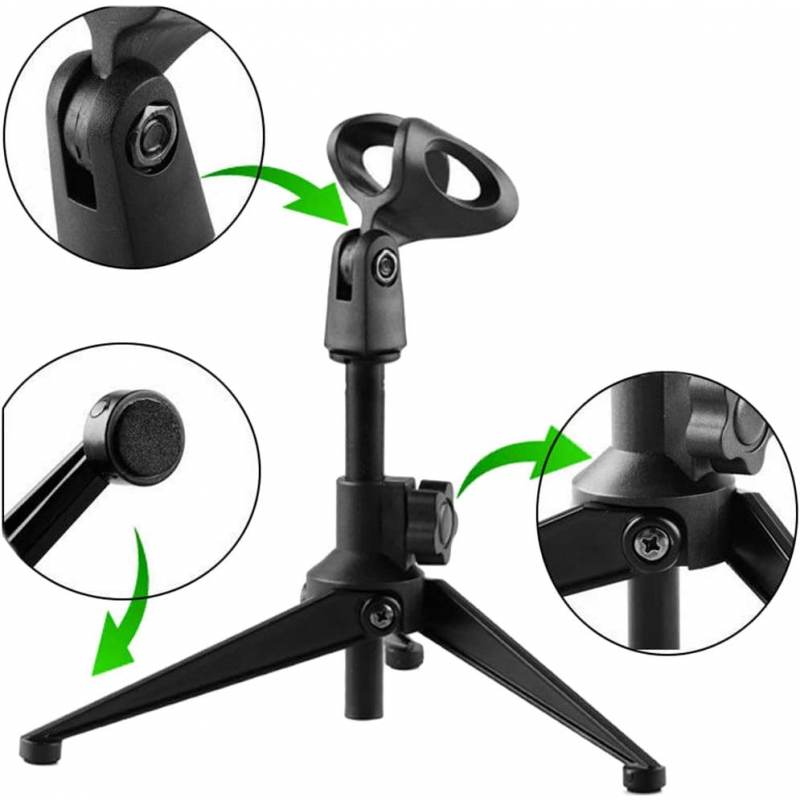 SOPORTE MICRÓFONO DE MESA HEBIKUO + SUJETADOR