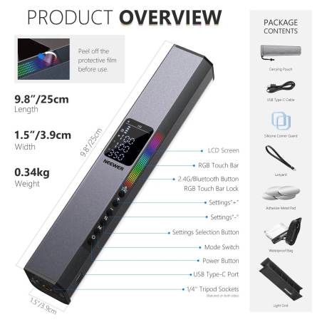 BARRA DE LUZ MAGNETICA DE MANO NEEWER RGB1