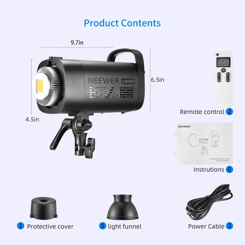 LUZ PARA ESTUDIO NEEWER CB150 150W + CONTROL REMOTO