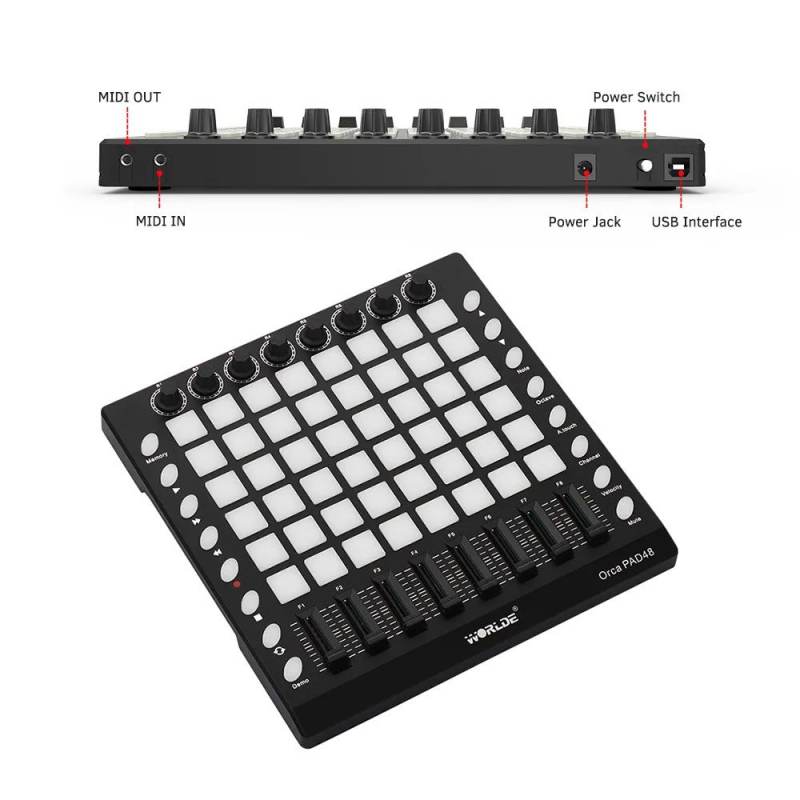 CONTROLADOR MIDI WORLDE ORCA PAD48